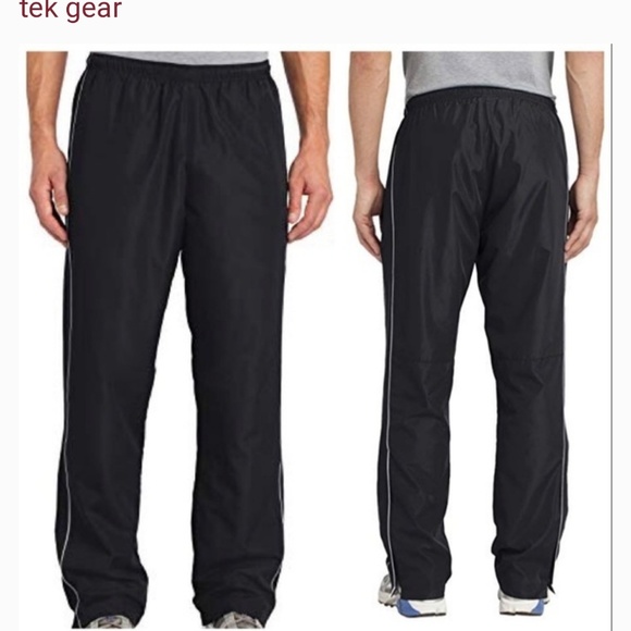 tek gear | Pants | Tek Gear Mens Black Gray Windbreaker Sweat Pants ...